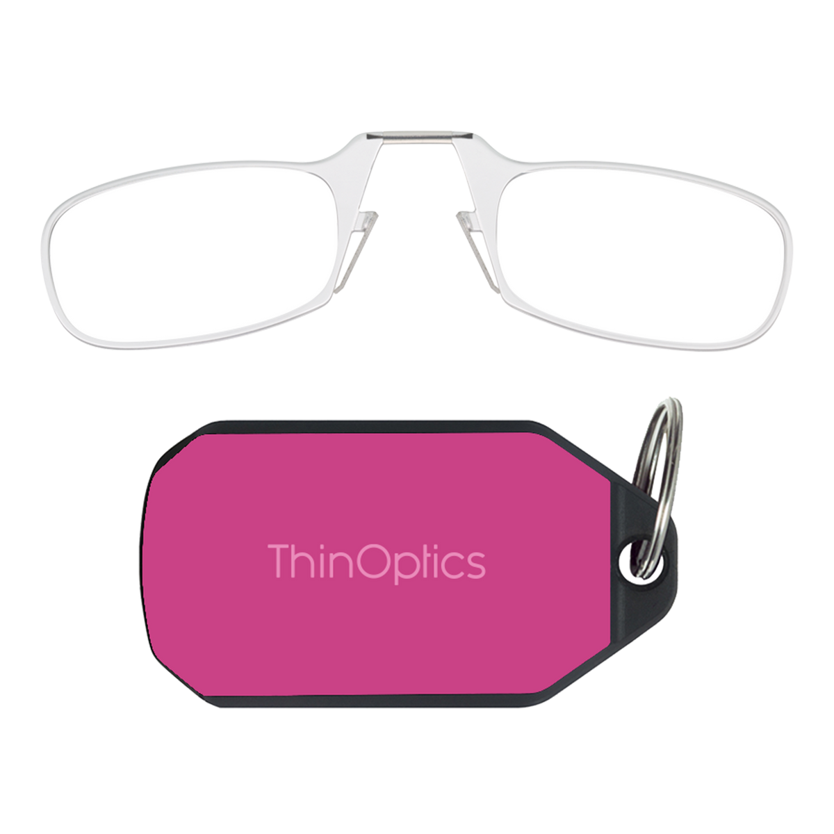 Leser + Fuchsia Fedora Schlüsselanhänger Fall | ThinOptics | Lesegeräte & Lesebrillen