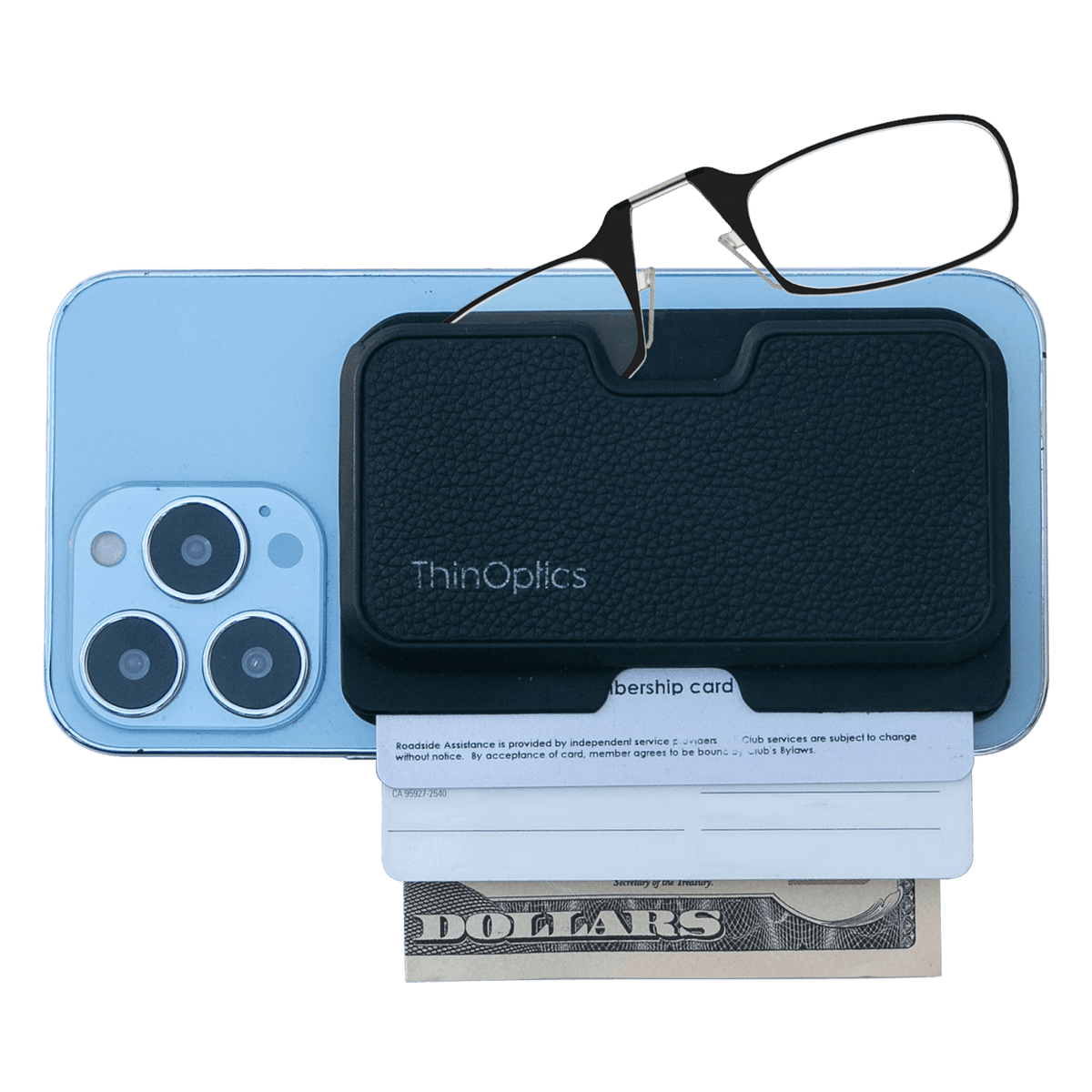 ThinOptics | Readers + Black Leather Universal Pod Wallet MagSafe ...